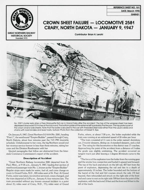 Digital RS161 - Crown Sheet Failure, S-2, Crary ND 1947 – GNRHS