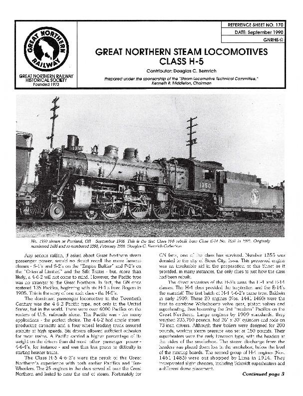 Digital RS170 - GN Steam Locomotives Class H-5, 4-6-2 – GNRHS