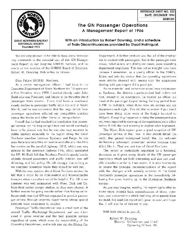 Digital RS223 - GN Report on Passenger Operations – GNRHS