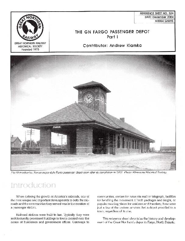 Digital RS324 - The GN Fargo Passenger Depot, Part 1 – GNRHS