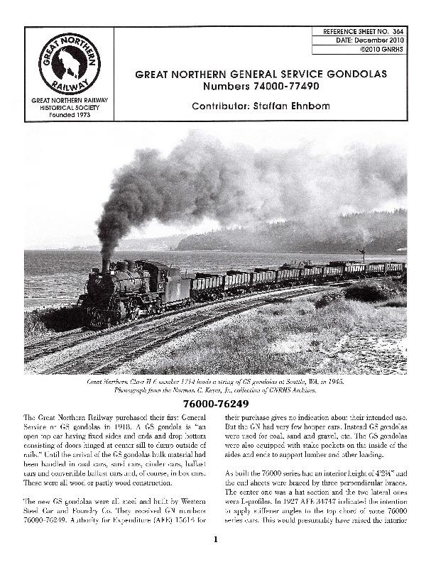 Digital RS364 - GN General Service Gondolas, Numbers 74000-77490 – GNRHS