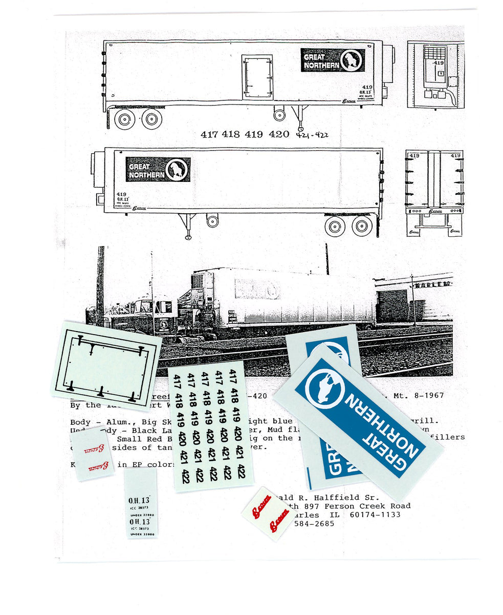 DECALS TRAILER, 40' DUAL AXLE ALUMINUM REEFER, BSB PANEL, 417 to 422 ...