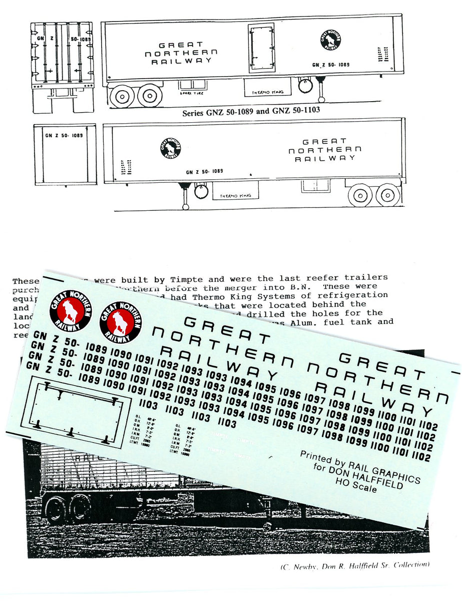 DECALS TRAILER, 40' DUAL AXLE ALUMINUM REEFER RED & BLACK, GNZ 50-1089 ...