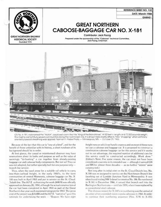 Digital RS132 - GN Caboose & Baggage Car X-181 – GNRHS