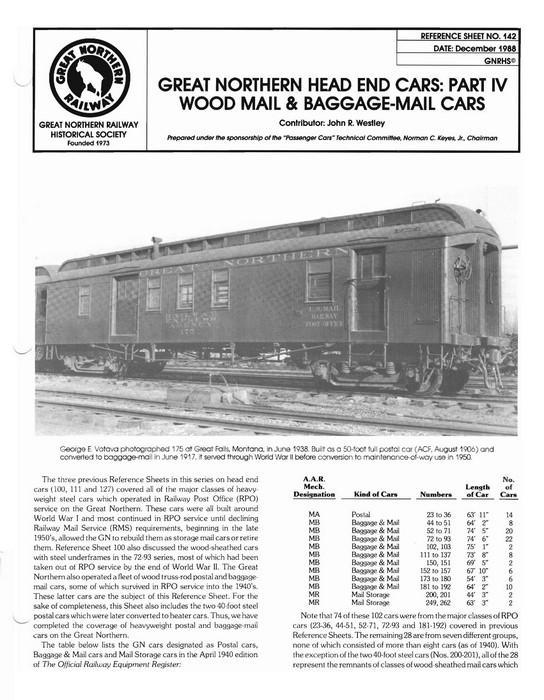 Digital RS142 - GN Head End Cars, Part 4, Wood Mail & Baggage Mail Car ...