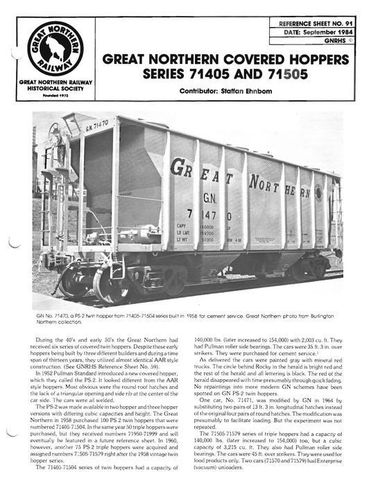 Digital RS091 - GN Covered Hoppers; Series 71405 & 71505 – GNRHS